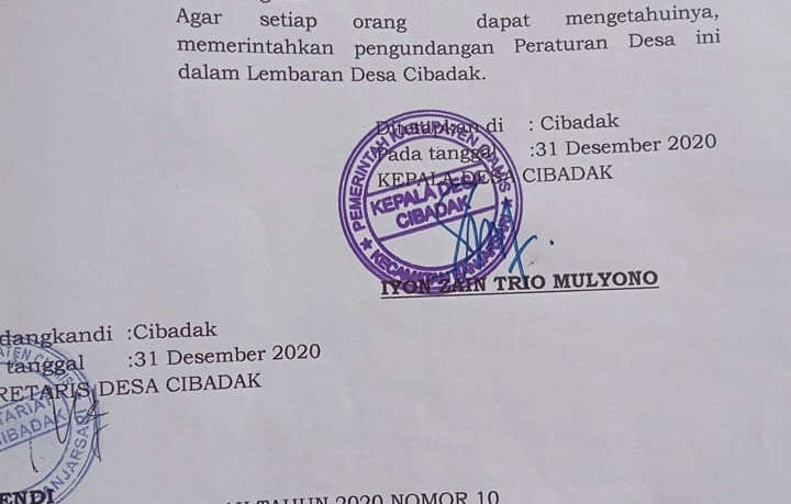 Akibat Palsu Tanda tangan Kades Cibadak Kecamatan Banjarsari, Terancam ...
